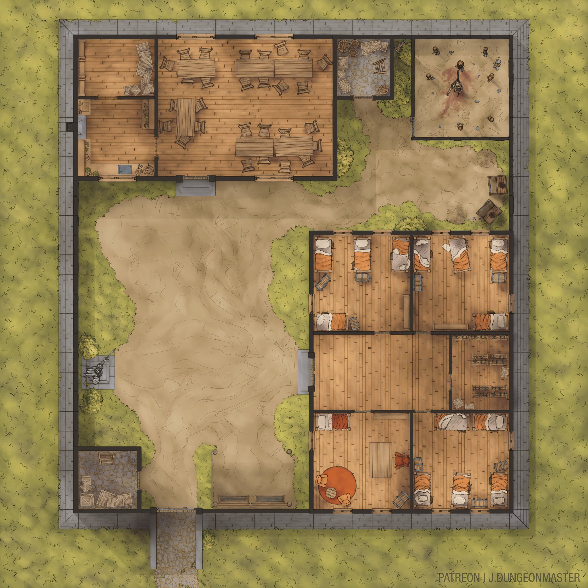 Dnd Military Base Map Military Camp 30x20 Free Map Pack Link In