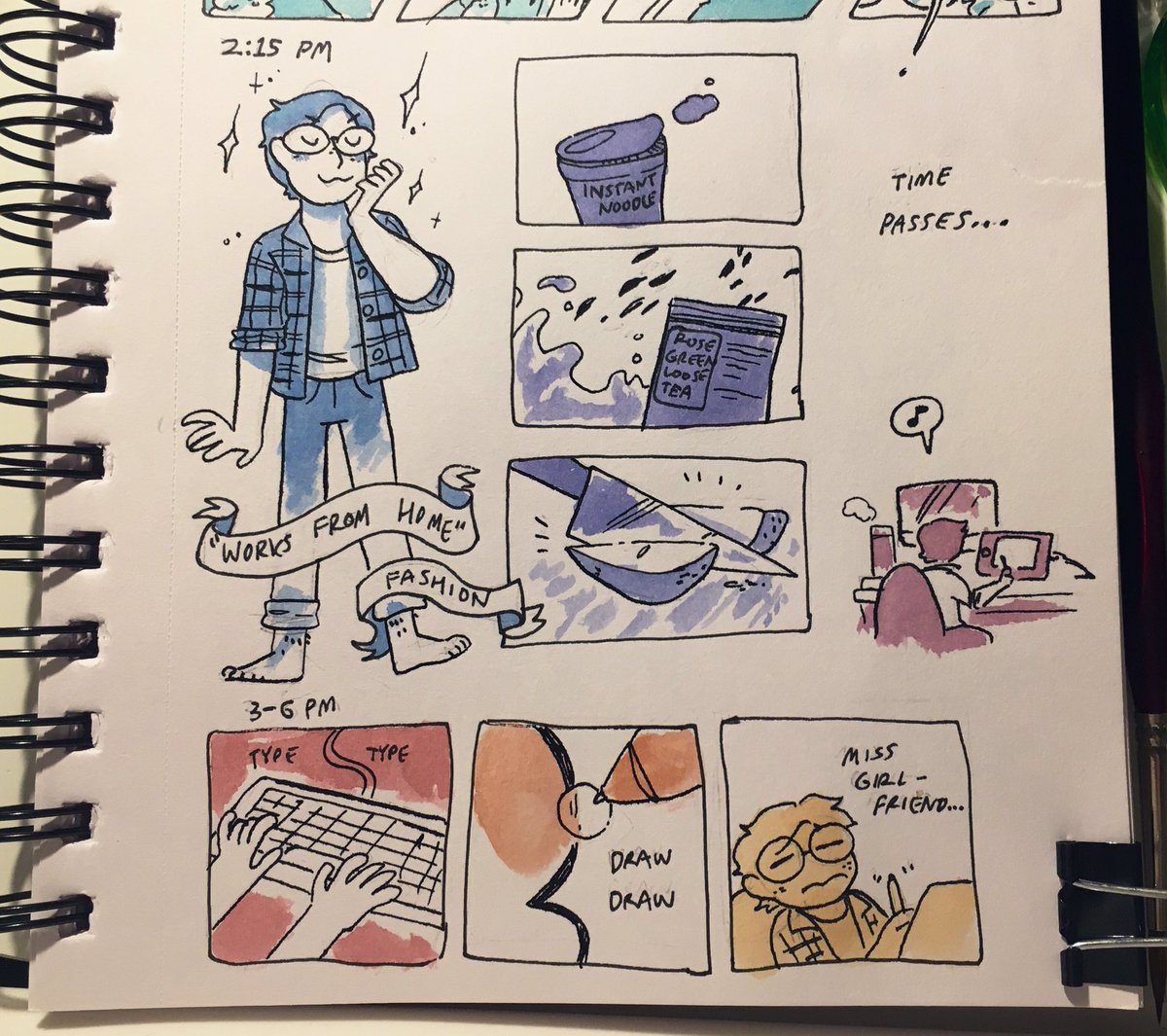 「Hourly comics #hourlycomicday Time is fake I'm doing mine to」Natalie ...