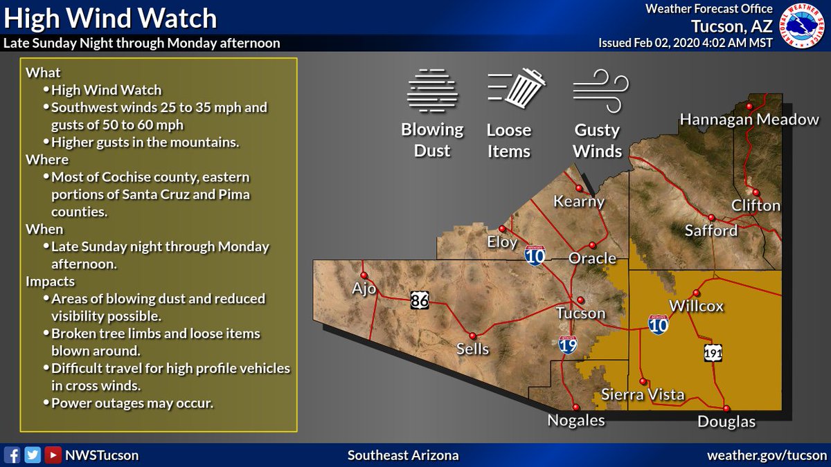 High Wind Watch late tonight through Monday afternoon for areas mainly ...