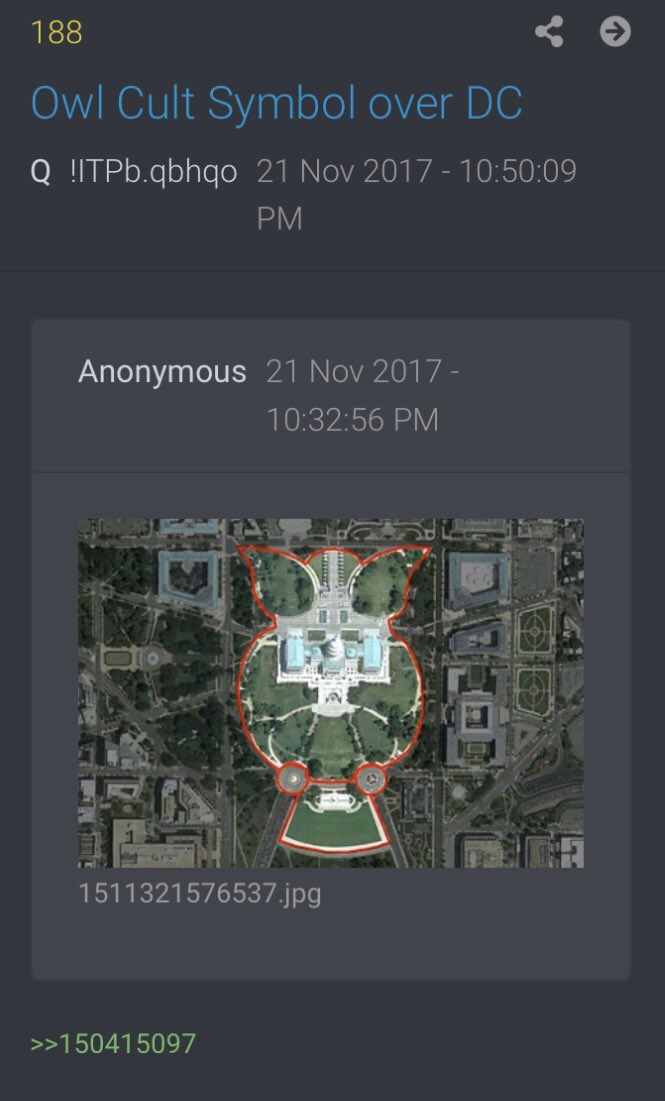 Image for the Tweet beginning: Owl Cult Symbol over DC!! #SuperbOwls