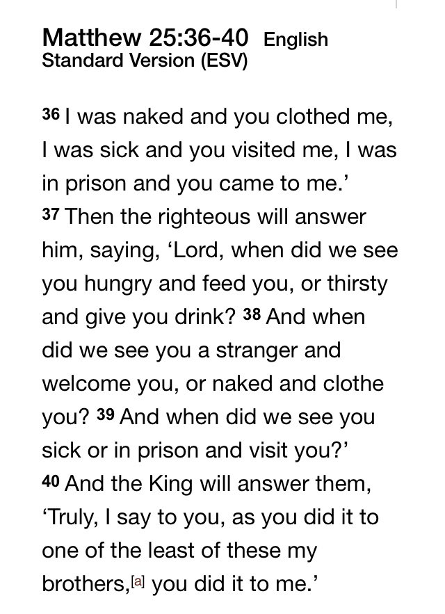 Matthew 25 36