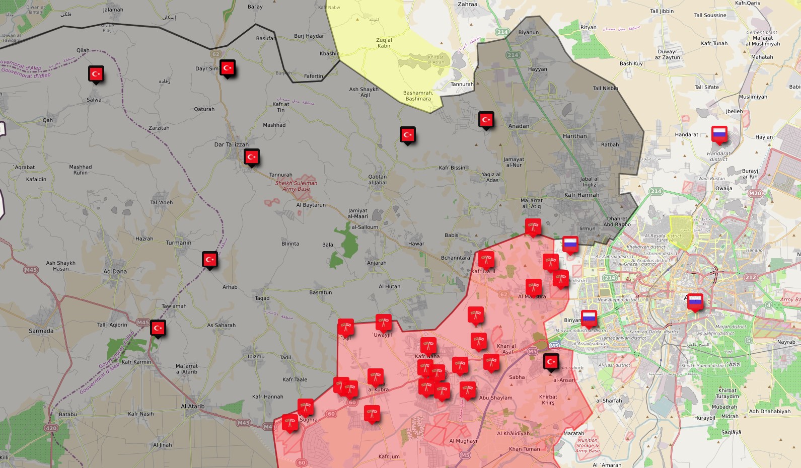Rojava Network on Twitter: "Last updated map from #Aleppo countryside:…