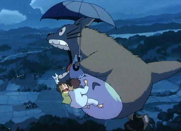 Totoro Flying With Umbrella