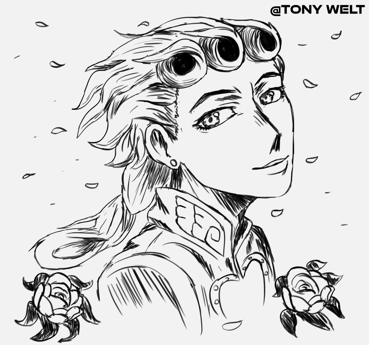 「Simple Sketch of Giorno Giovanna #JOJOsBizzareAdventure 」 Tony_Welt の漫画