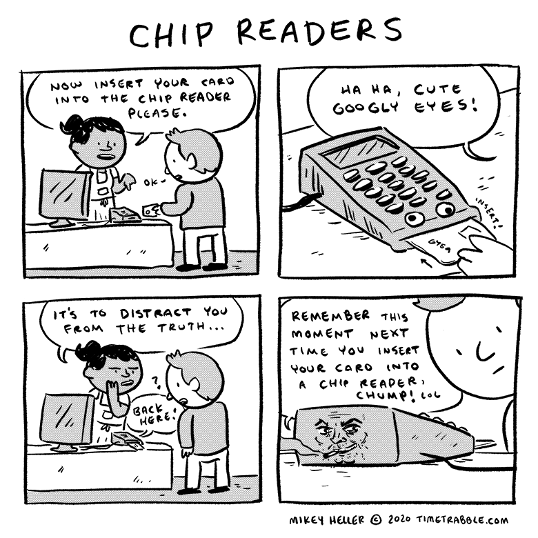 「i drew a comic about chip readers 」Mikey Hellerの漫画