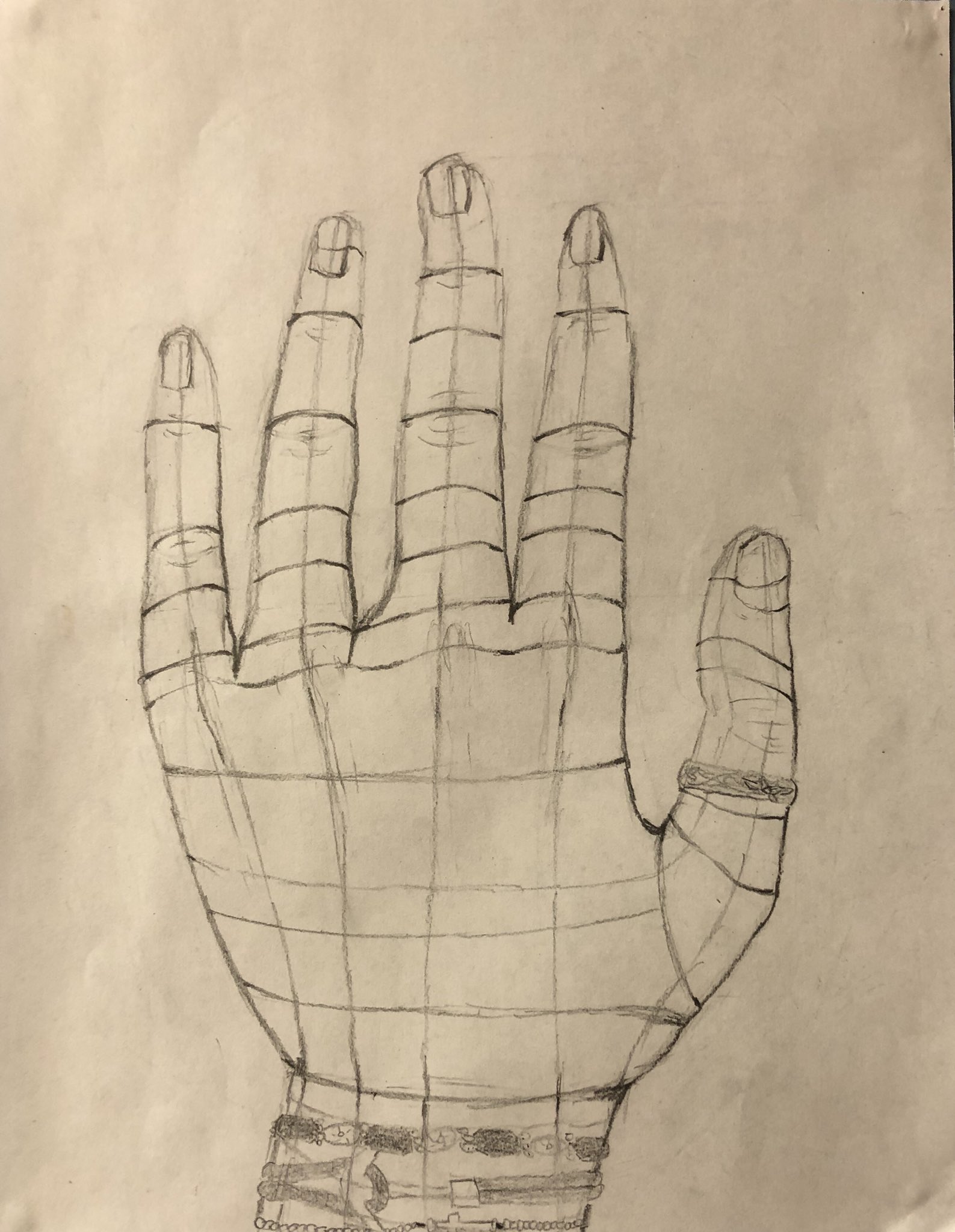 Cross Contour Hand Drawings