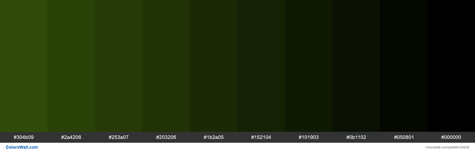 colorswall on Twitter: "Shades XKCD Color navy green #35530a hex #304b09, #2a4208, #253a07 ...