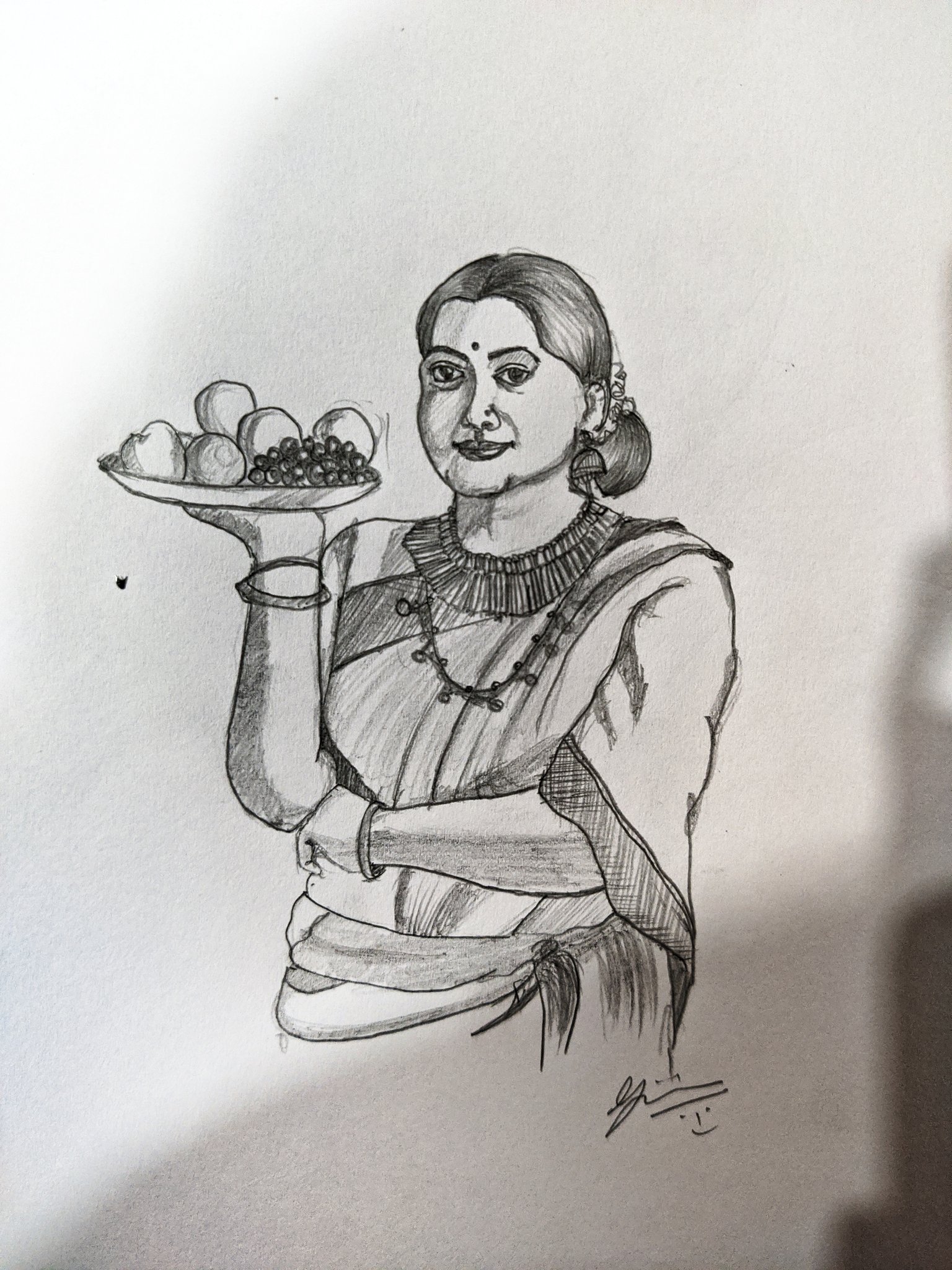 Ravi Varma Pencil Drawings