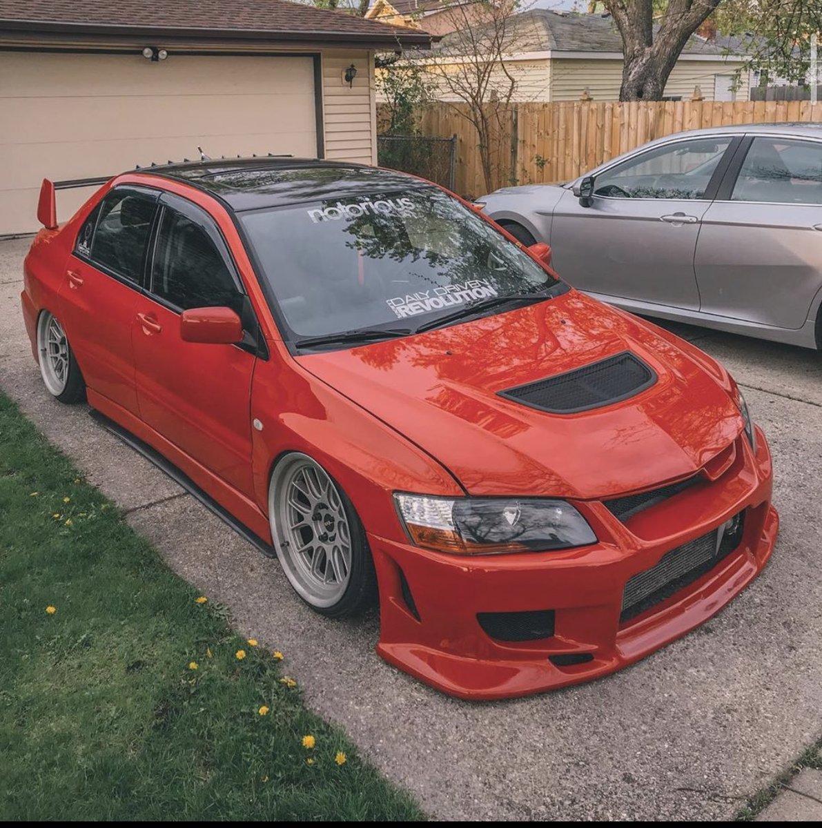 Stanced Red Evo 9