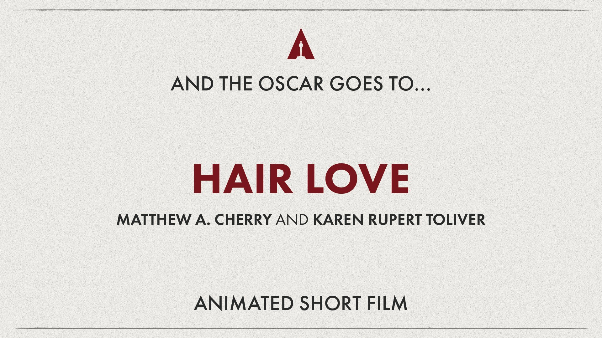 Karen Civil on Twitter: "Hair Love wins 'Animated Short Film' #Oscars…