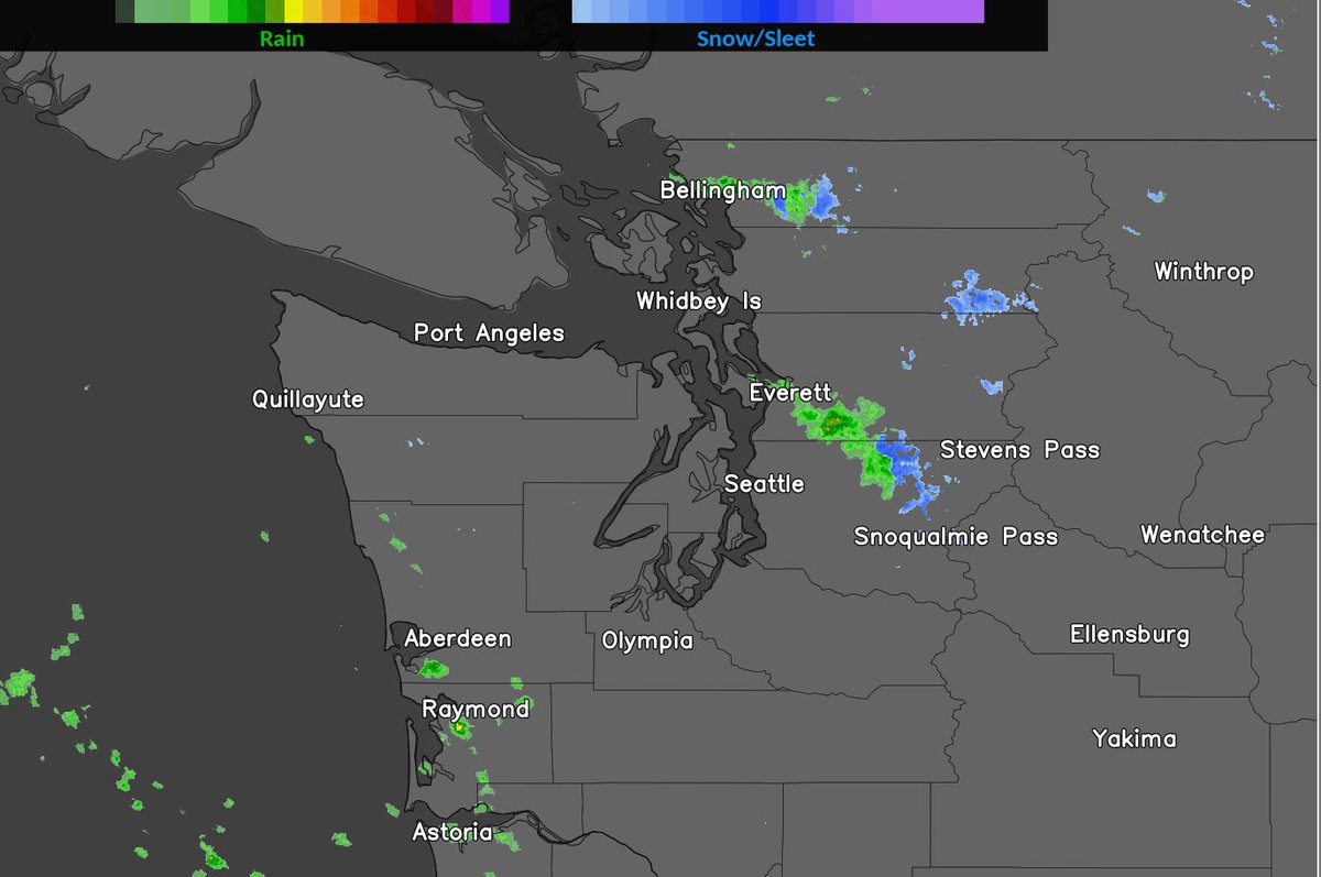 Convergence zone hanging tough between Everett and Snoqualmie Pass this ...