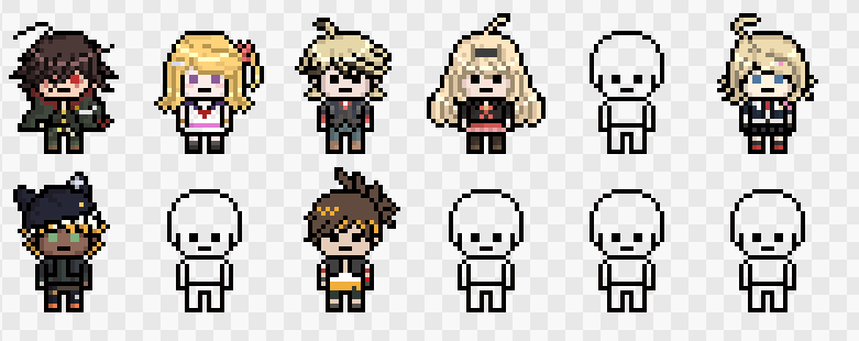 Dangan Ronpa Pixel Sprites