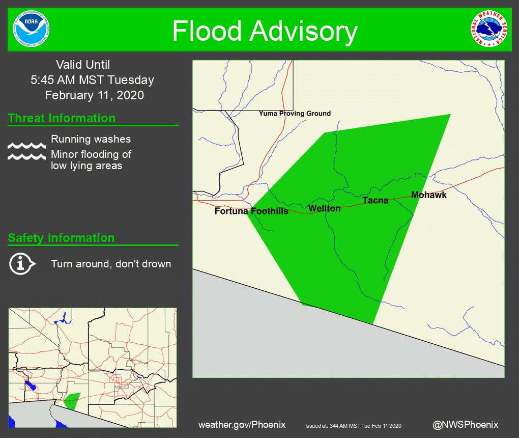 The National Weather Service in Phoenix has Issued an Urban and Small ...