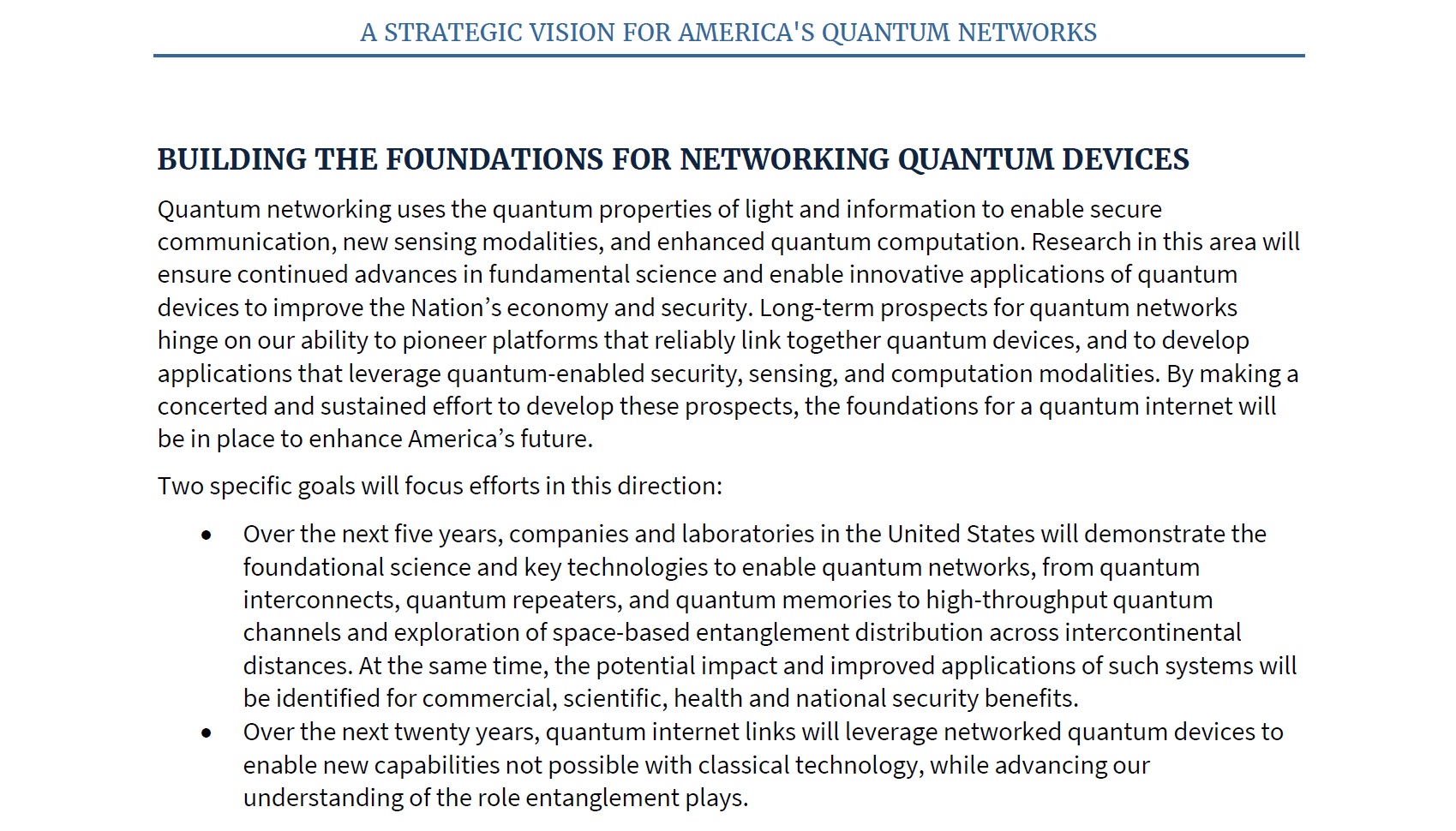 OGAWA, Tadashi on Twitter: "=> "Strategic Vision for America's Quantum Networks", The White ...