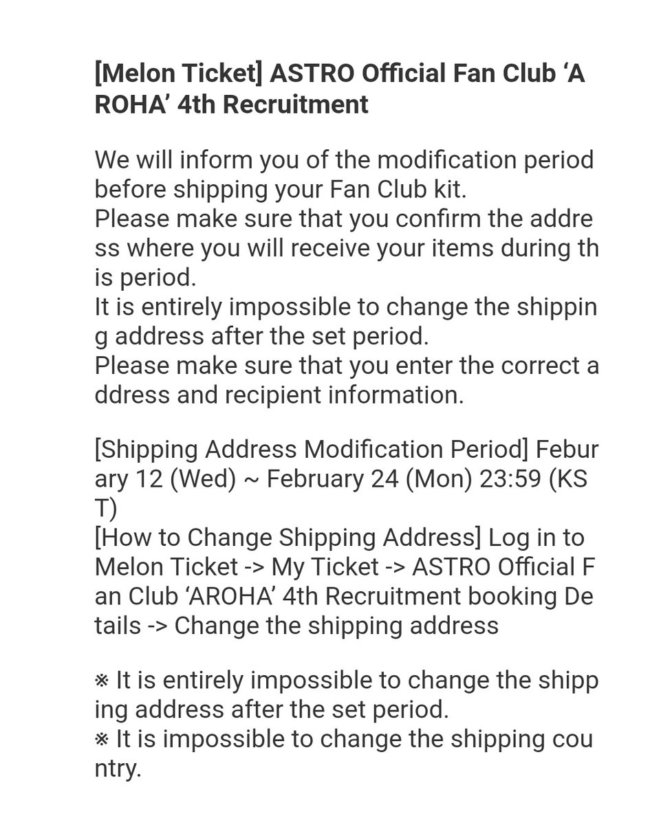 ASTRO Philippines on Twitter: "[4TH OFFICIAL AROHA MEMBERSHIP] To those who bought the 4th AROHA ...