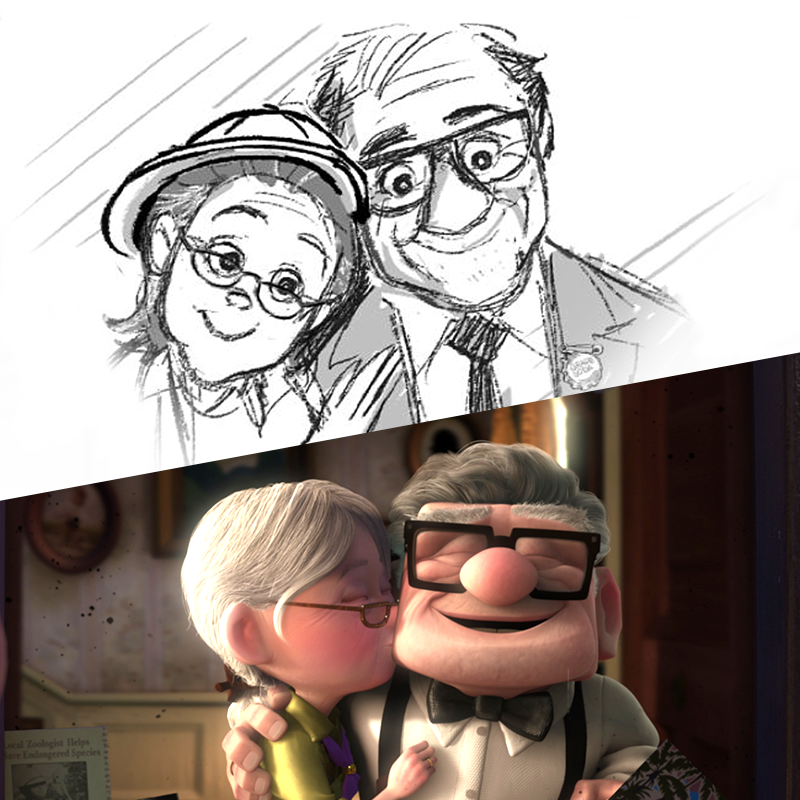Pixar Up Couple Drawing
