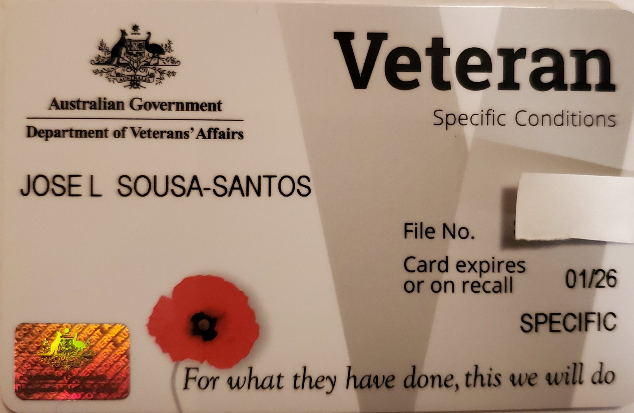 Department Of Veterans Affairs Card