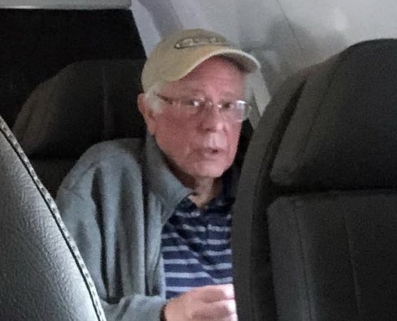 First class communist! Bernie Sanders photographed in expensive seats