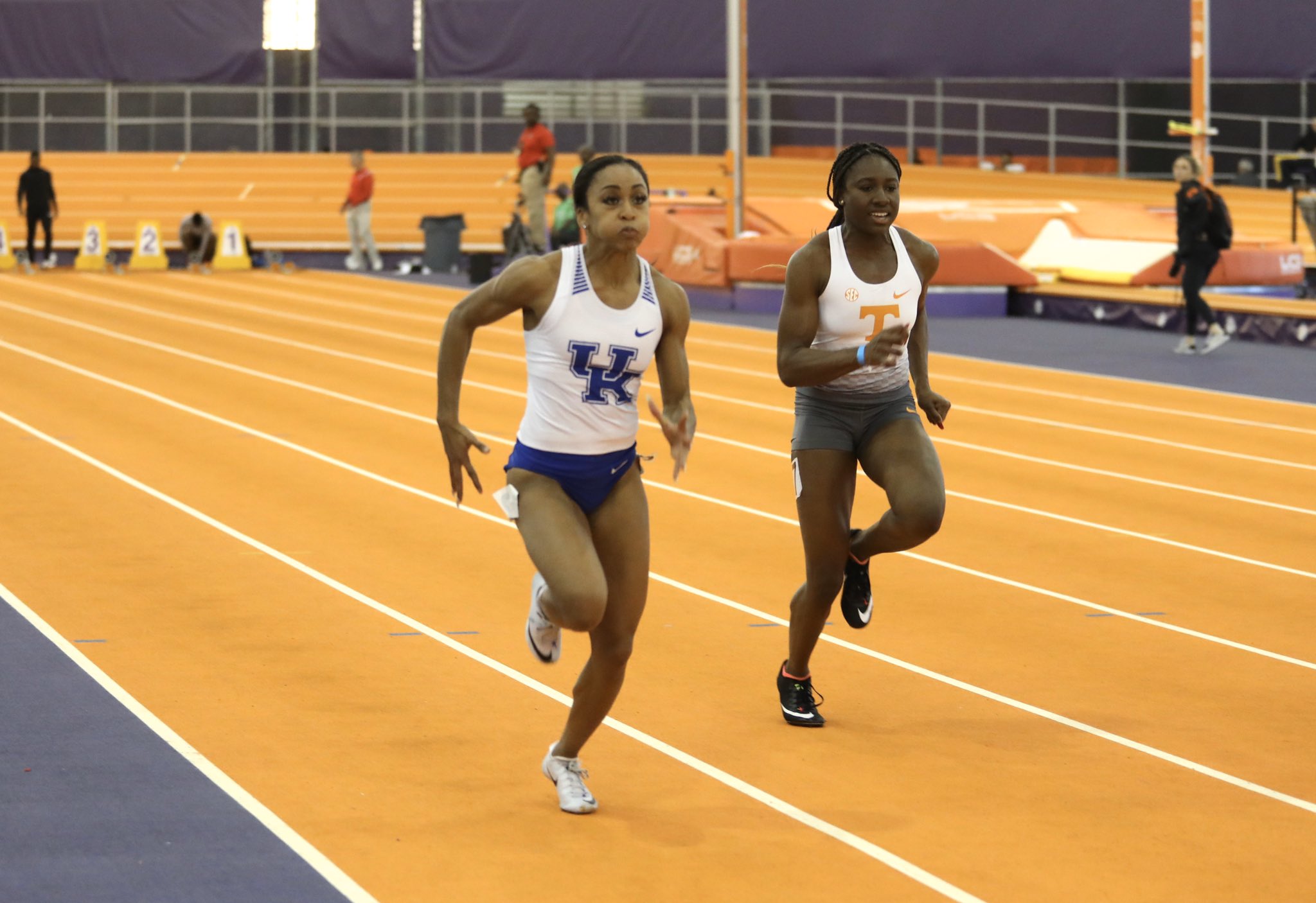 UK Track & Field on Twitter: "Masai Russell takes 5th in the 60m hurdles final with an 8️⃣ ...