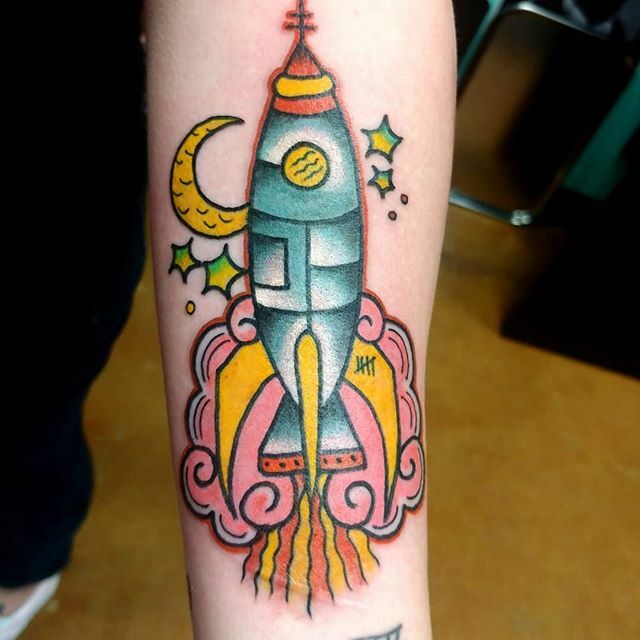 Traditional Rocket Tattoo