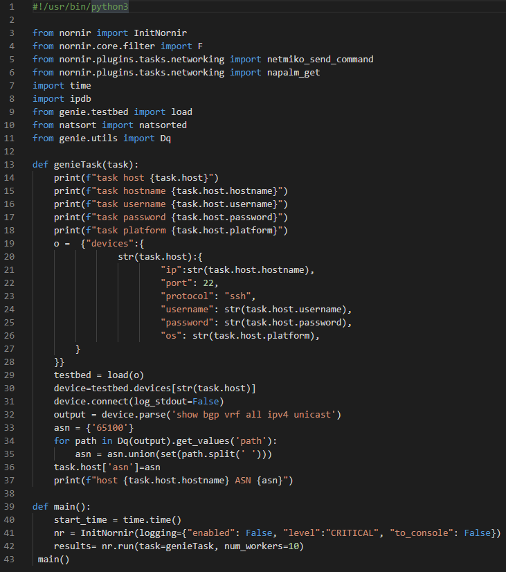 Gian Paolo on Twitter: "I confirm #pyATS can run as a #nornir custom task - please don't judge ...