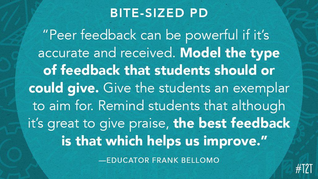 Teacher2Teacher on Twitter: "Feedback at its best inspires everyone to ...