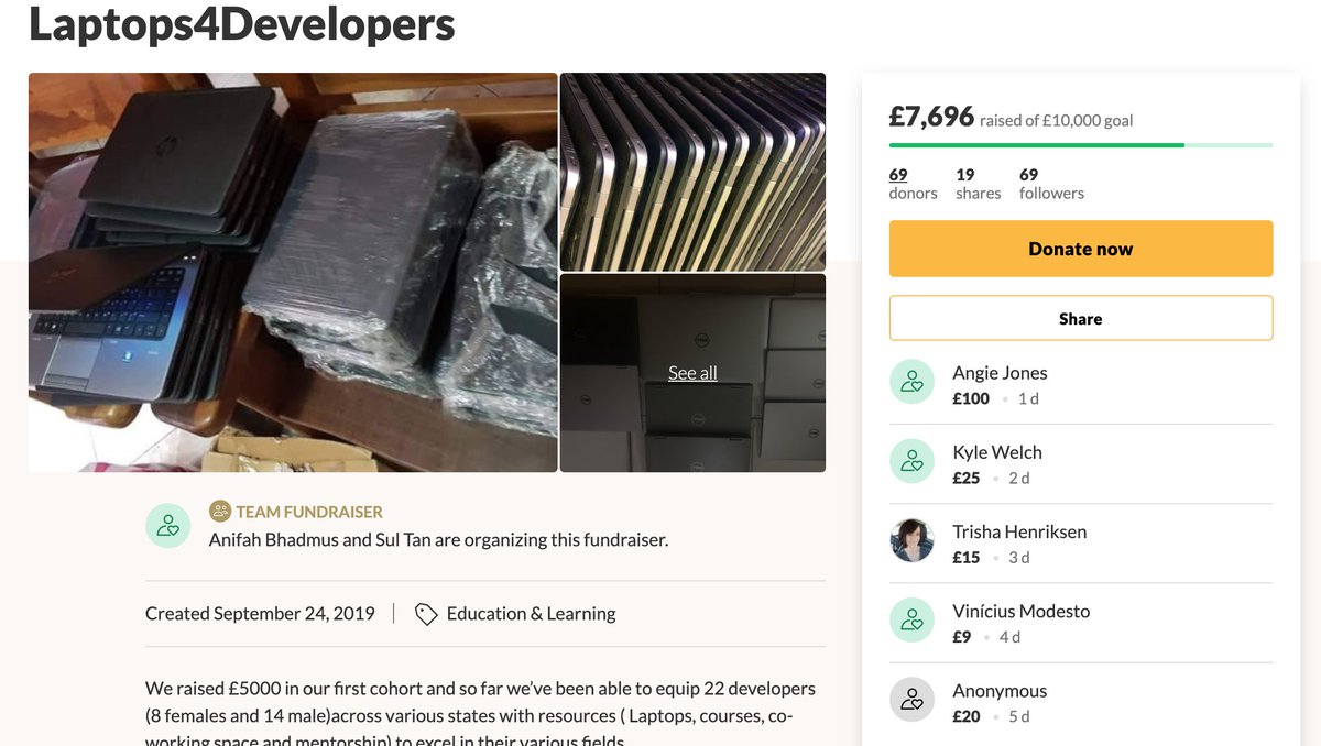 #Laptops4Developers 501(c) on Twitter: "Thanks a lot. We will send you a DM now…