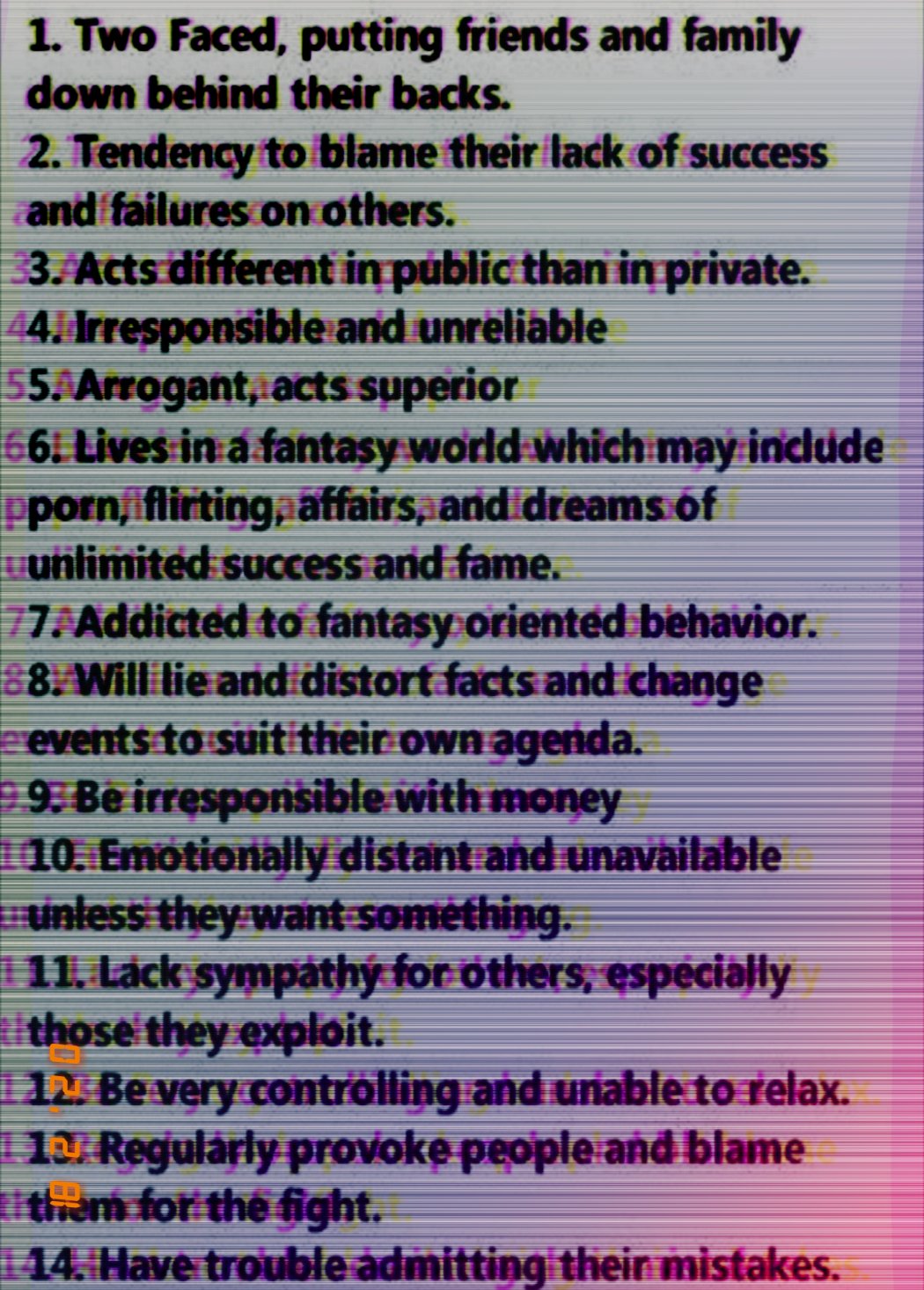Narcissistic Abuse Awareness on Twitter: "#Narcissist checklist! If you identify with the ...