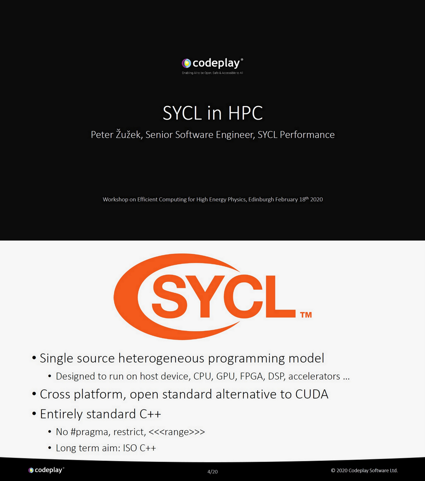 OGAWA, Tadashi on Twitter: "=> "SYCL in HPC", @codeplaysoft , WS on Efficient Computing for HEP ...