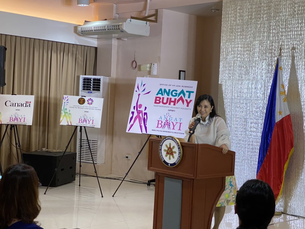 Manila Bulletin News on Twitter: "VP Leni Robredo speaks before the 2nd batch of Angat Bayi ...