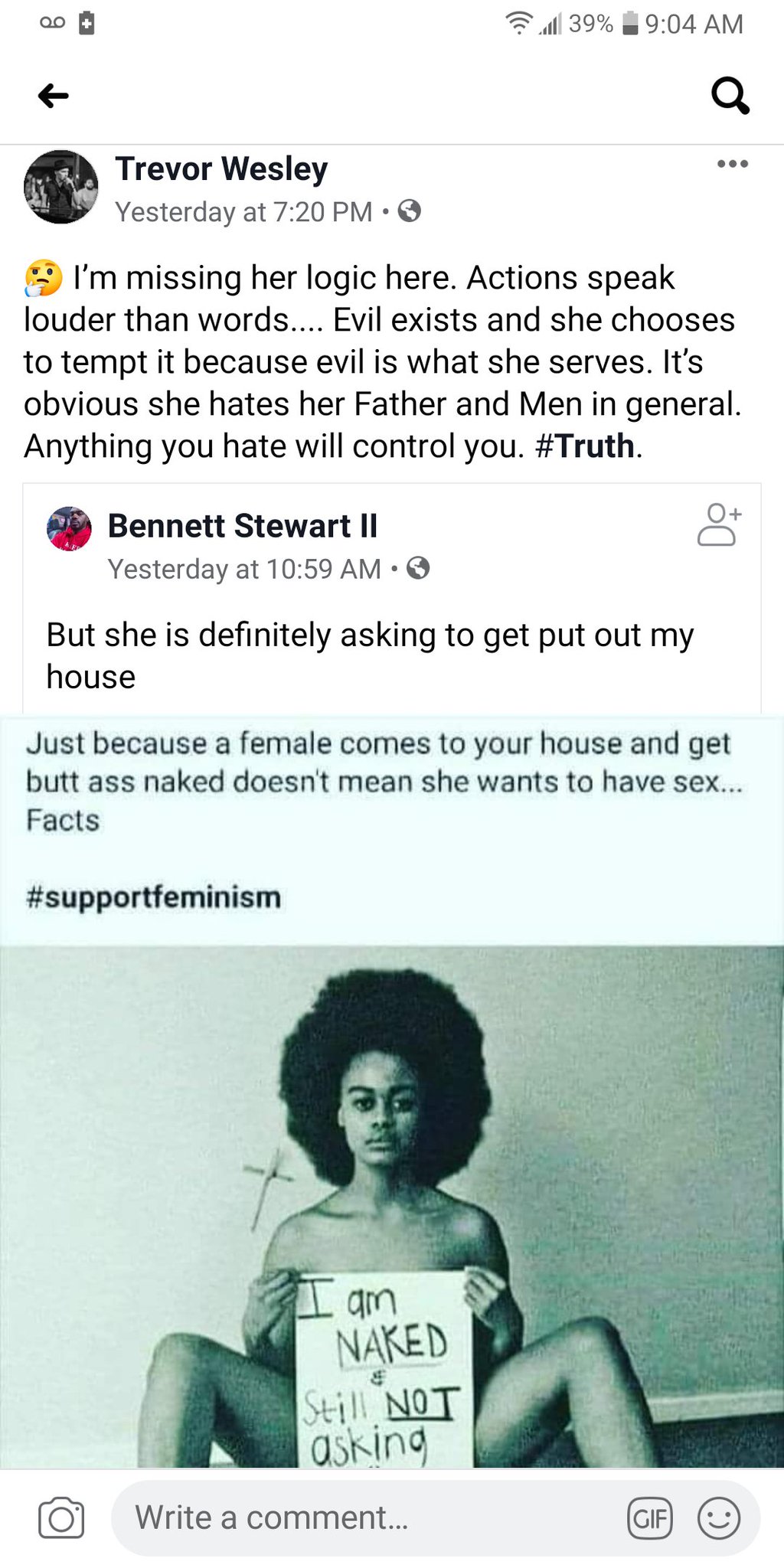 Jayde Symz on Twitter: "@TrevorWesley had some interesting words to say on facebook this morning ...