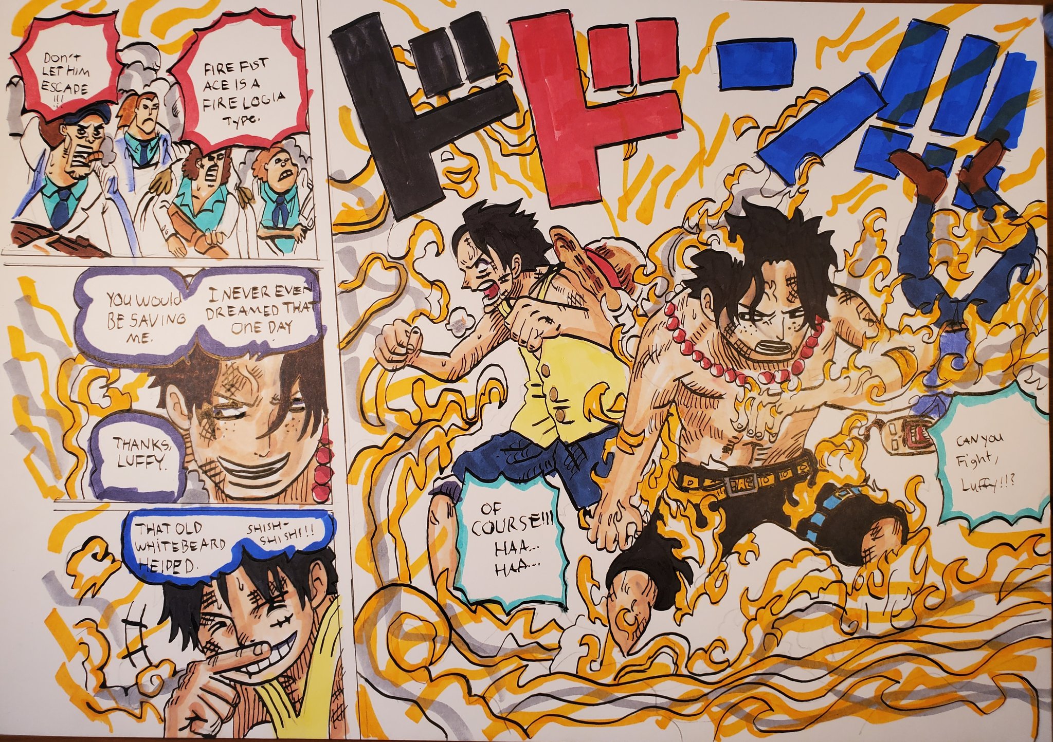 One Piece Luffy And Ace Drawing