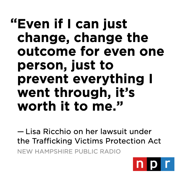 Lisa Ricchio sued the motel where she was sexually assaulted and held ...