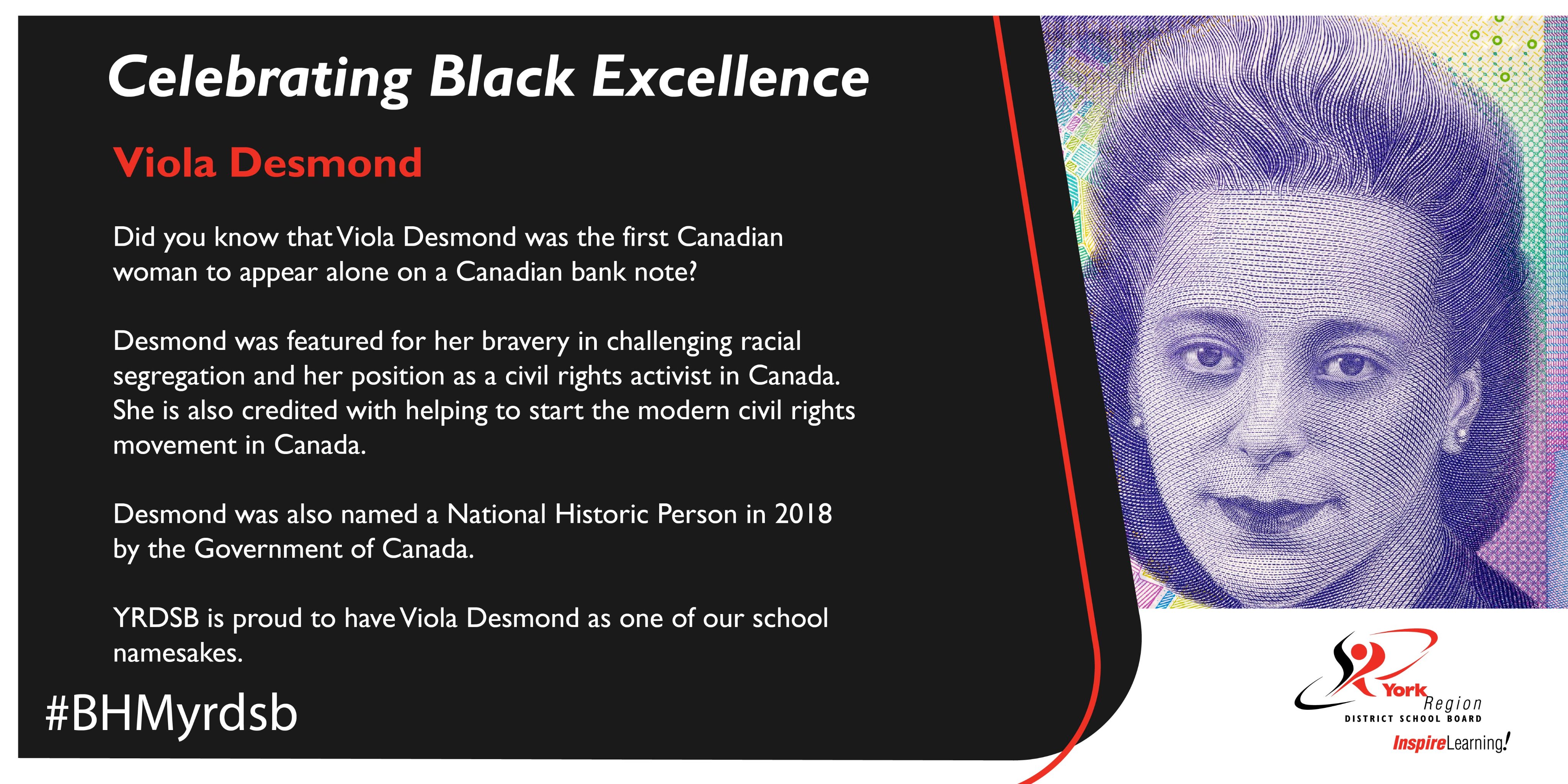 York Region DSB on Twitter: "Viola Desmond was the first Canadian woman ...