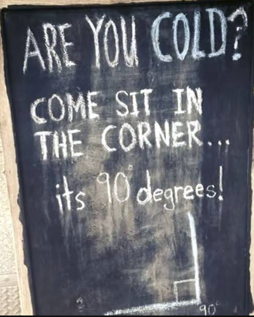 Cool Math Guy on Twitter: "Are you cold? Come sit in the corner... it’s 90 degrees. Almost # ...