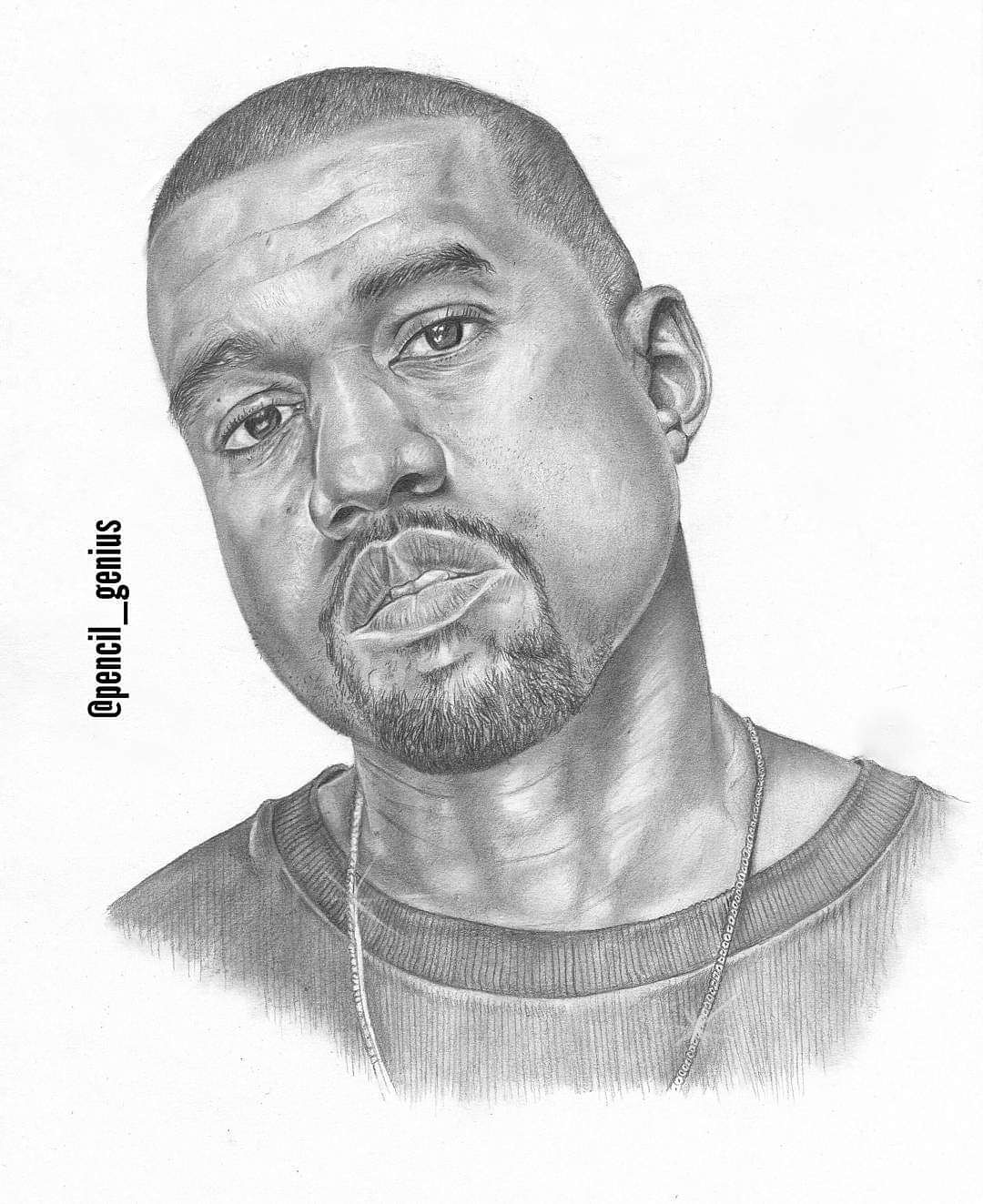 Kanye West Black And White Drawing