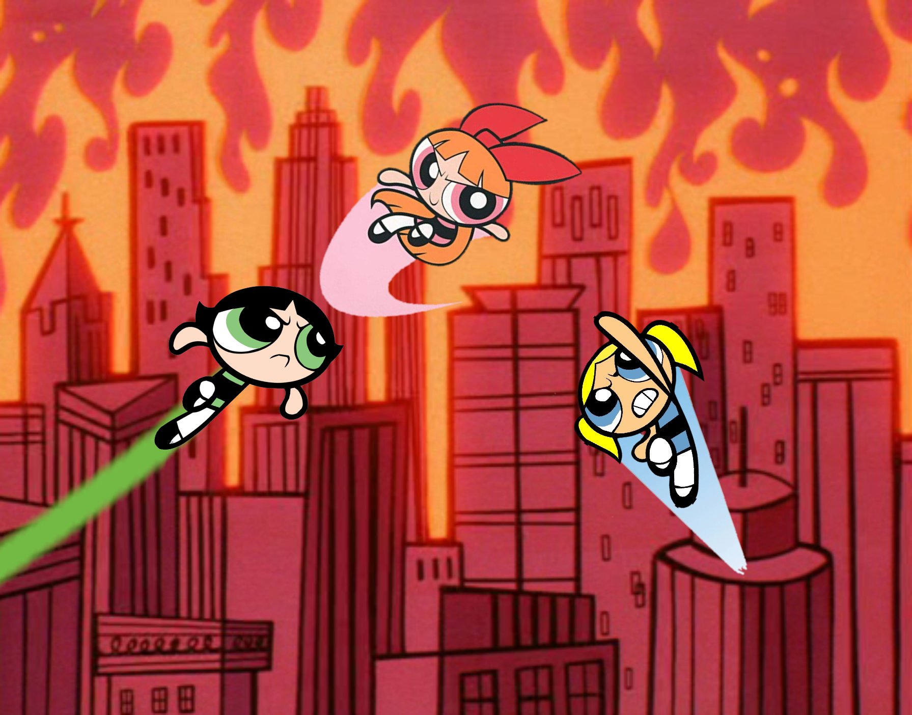 Powerpuff Girls Bubbles Fighting