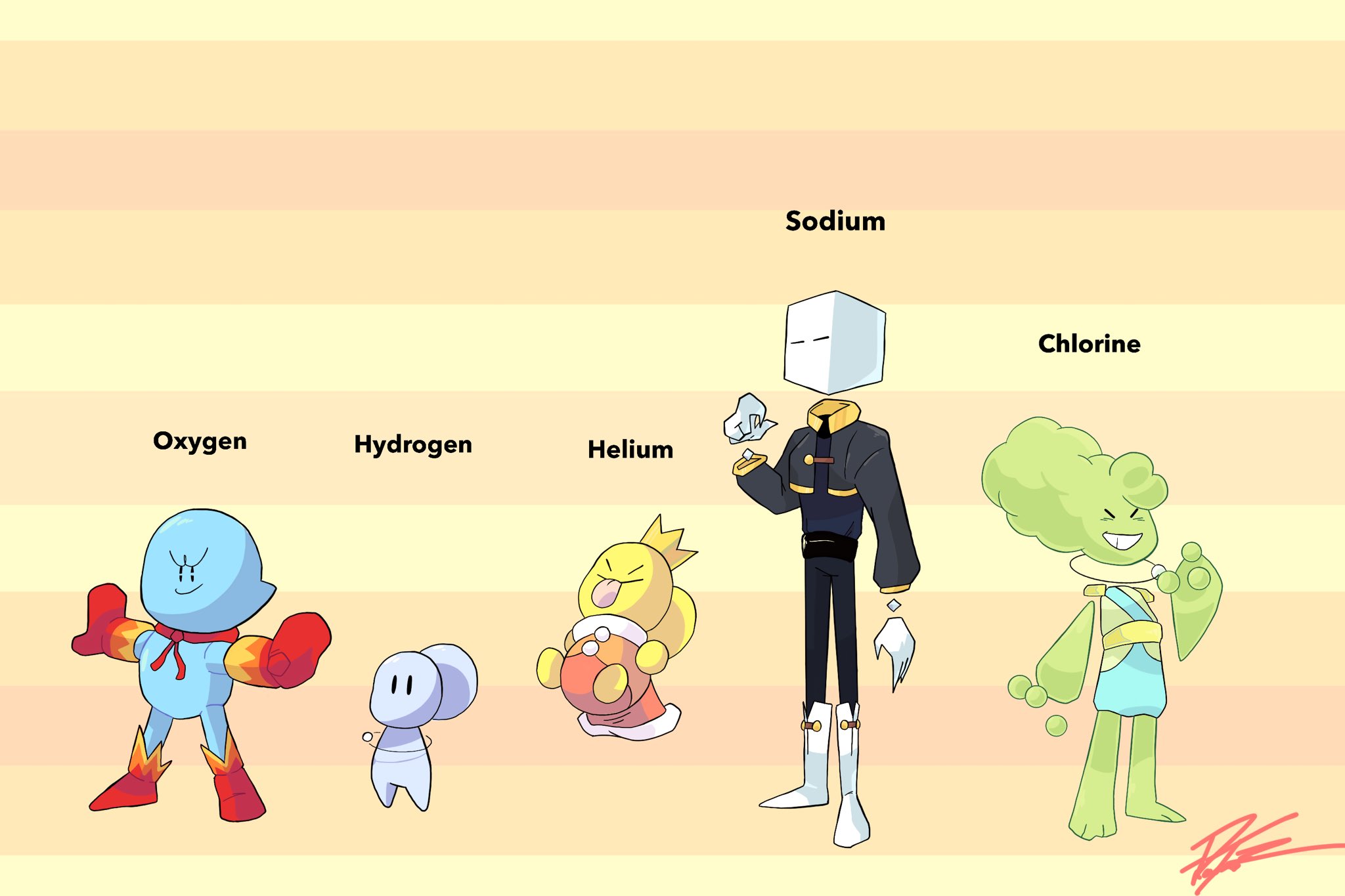 Oxygen Element Cartoon