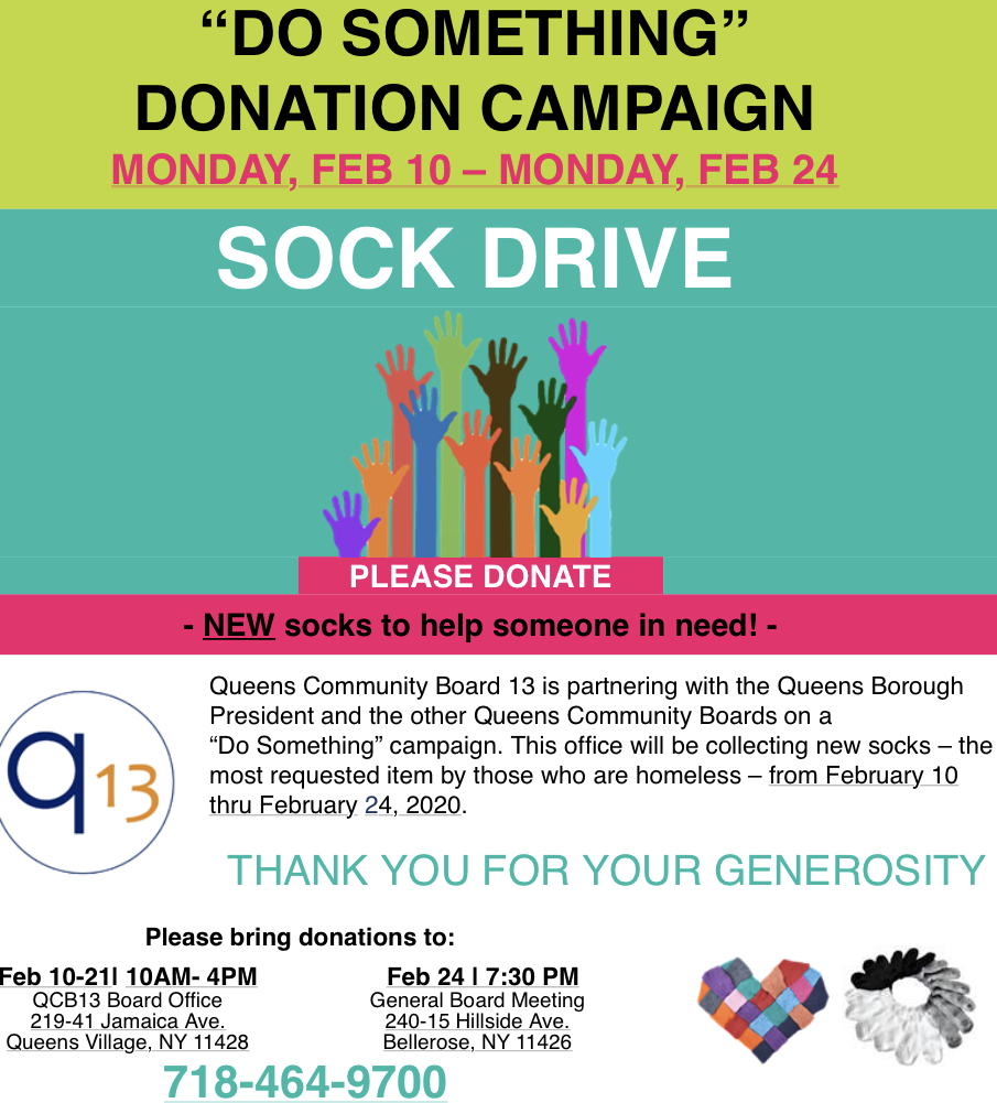 NYPD 105th Precinct on Twitter: "🧦Sock Drive🧦 Monday, February 10-Monday, February 24 Bring ...
