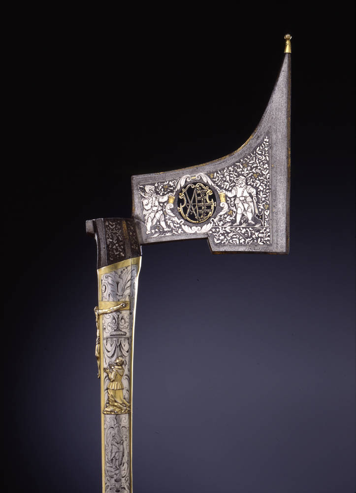 A Gothic styled Battle Axe from 1500's Germany. OaL: 35.4 in/89.9 cm ...