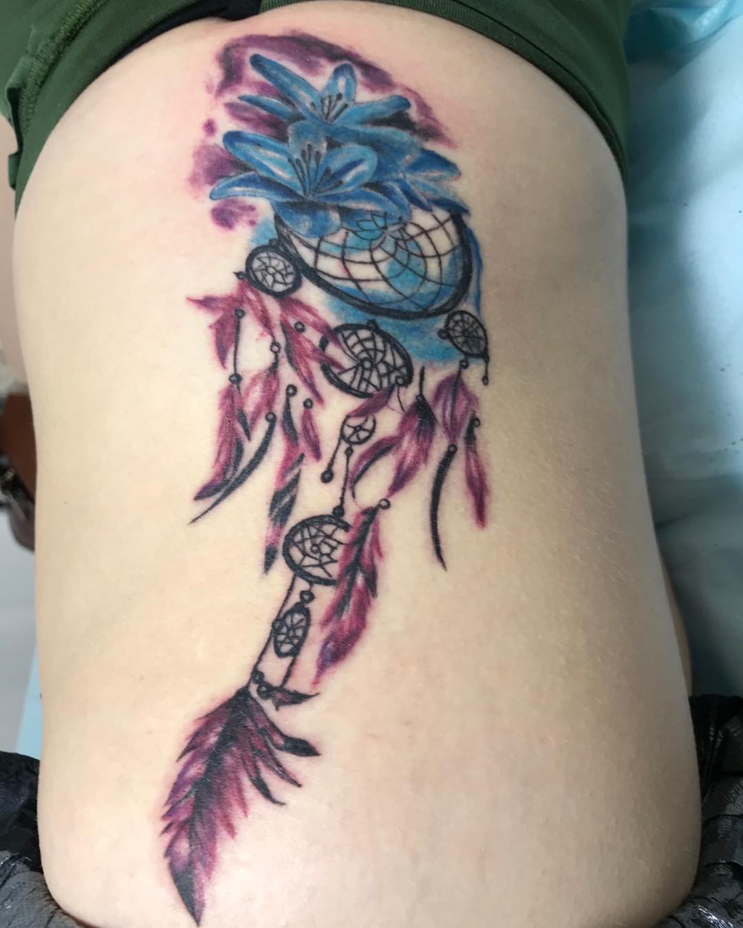 Dream Catcher Tattoo Design In Color