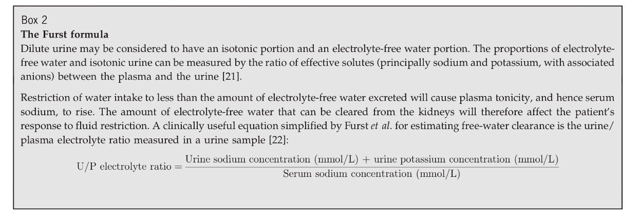 Fluid Restriction Calculation The "4 2 1" Rule For Maintenance Fluid