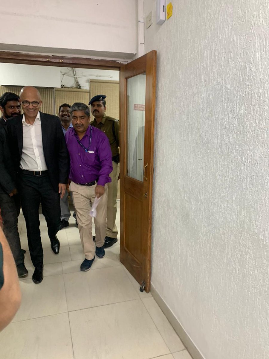 Satya Nadella meets Telecom & IT minister Ravi Shankar Prasad. rsprasad ...