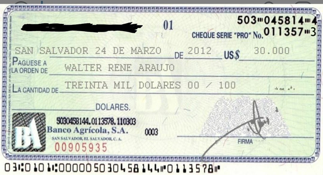 Ejemplo De Cheque De Caja