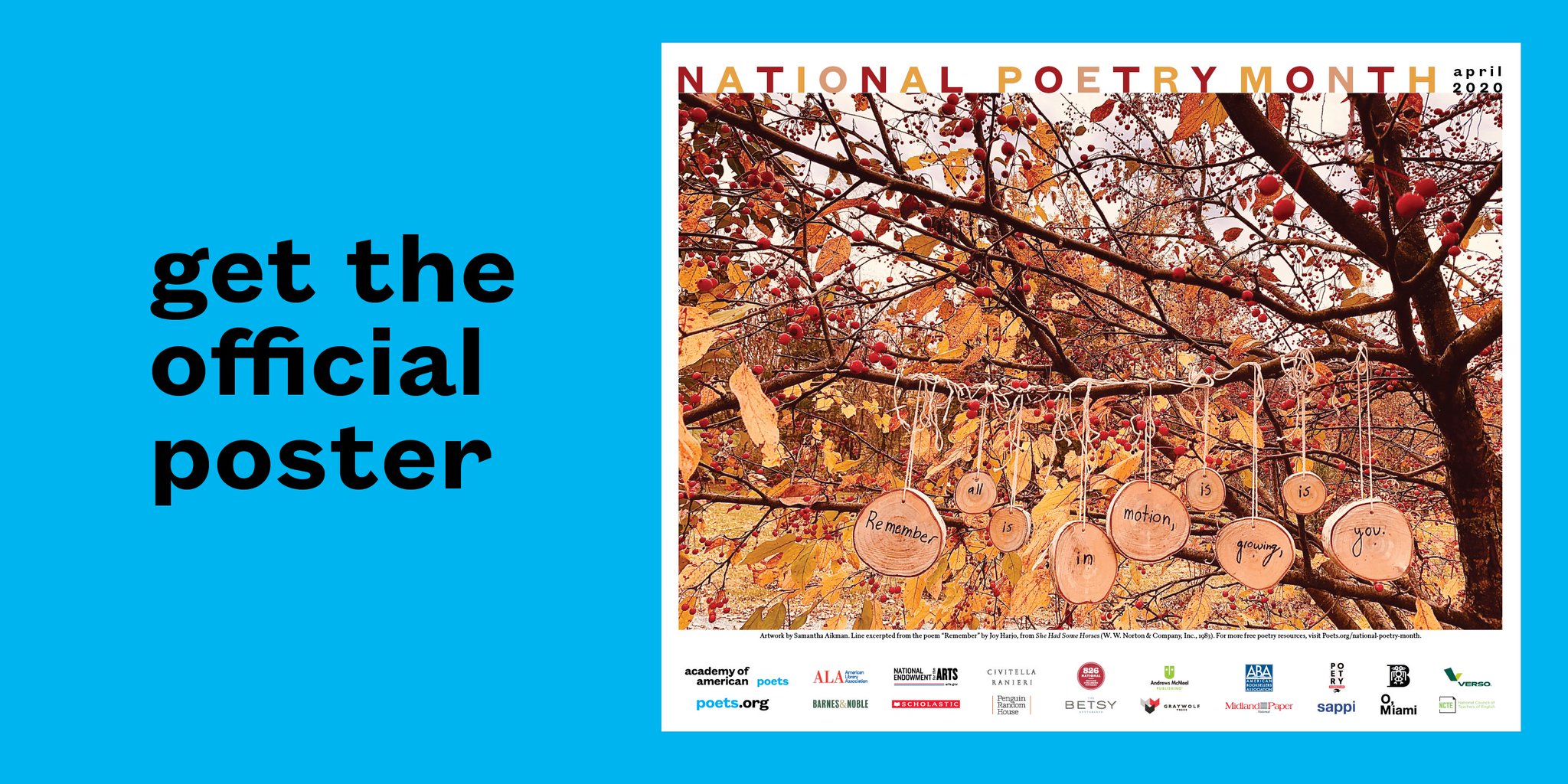 Poets.org on Twitter: "The official April 2020 National Poetry Month ...