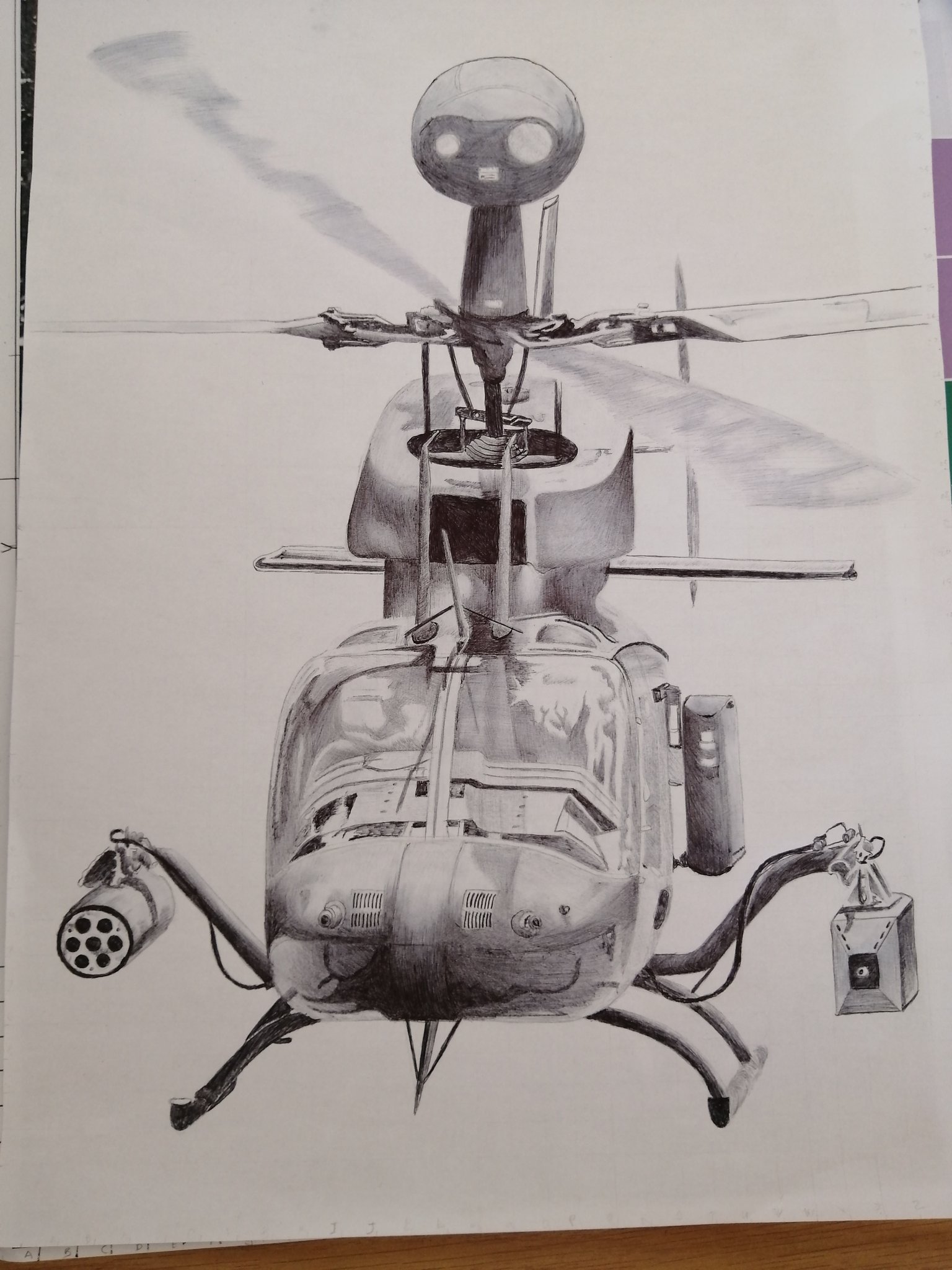 Kiowa Helicopter Drawing