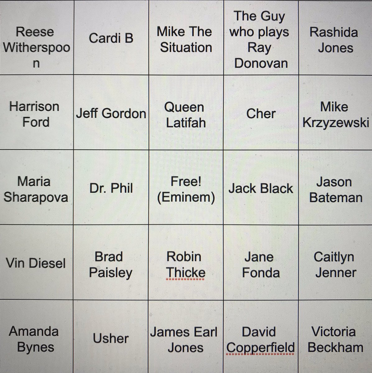 JB on Twitter: "Here’s my celebrity #coronavirus bingo card…