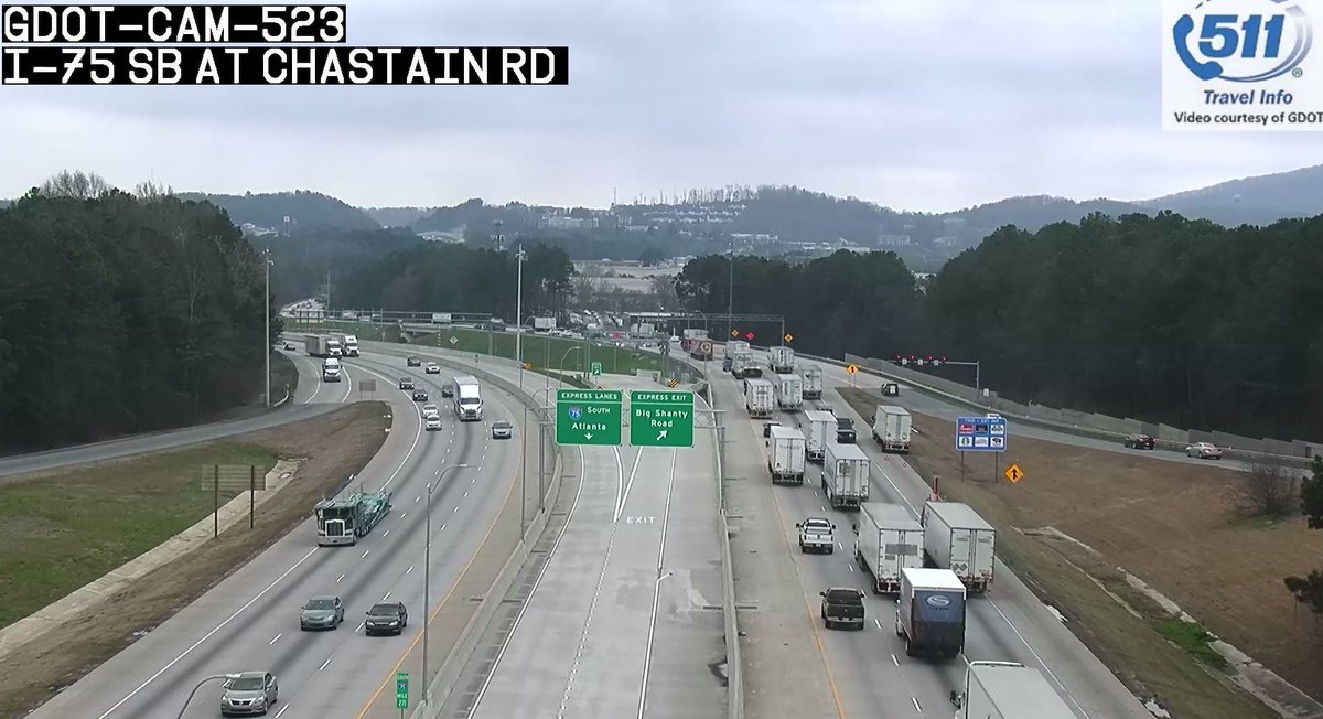 Roadwork Cleared on I-75/sb at Chastain Rd. (exit 271) all lanes are ...