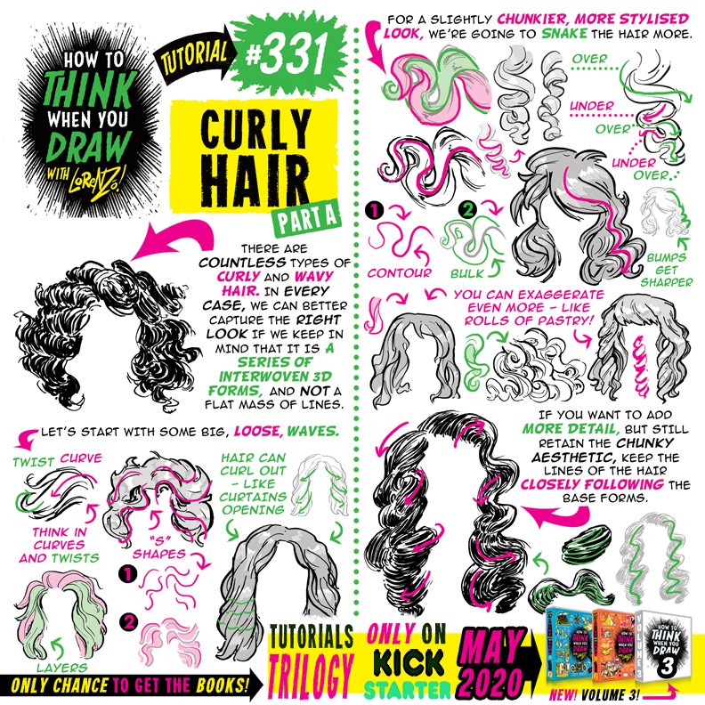 Wavy Hair Drawing Tutorial