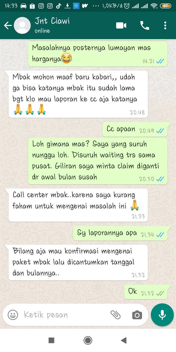 J&T Express Indonesia on Twitter: "Baik ka, mohon maaf atas ketidaknyamanannya. Untuk kendala ...